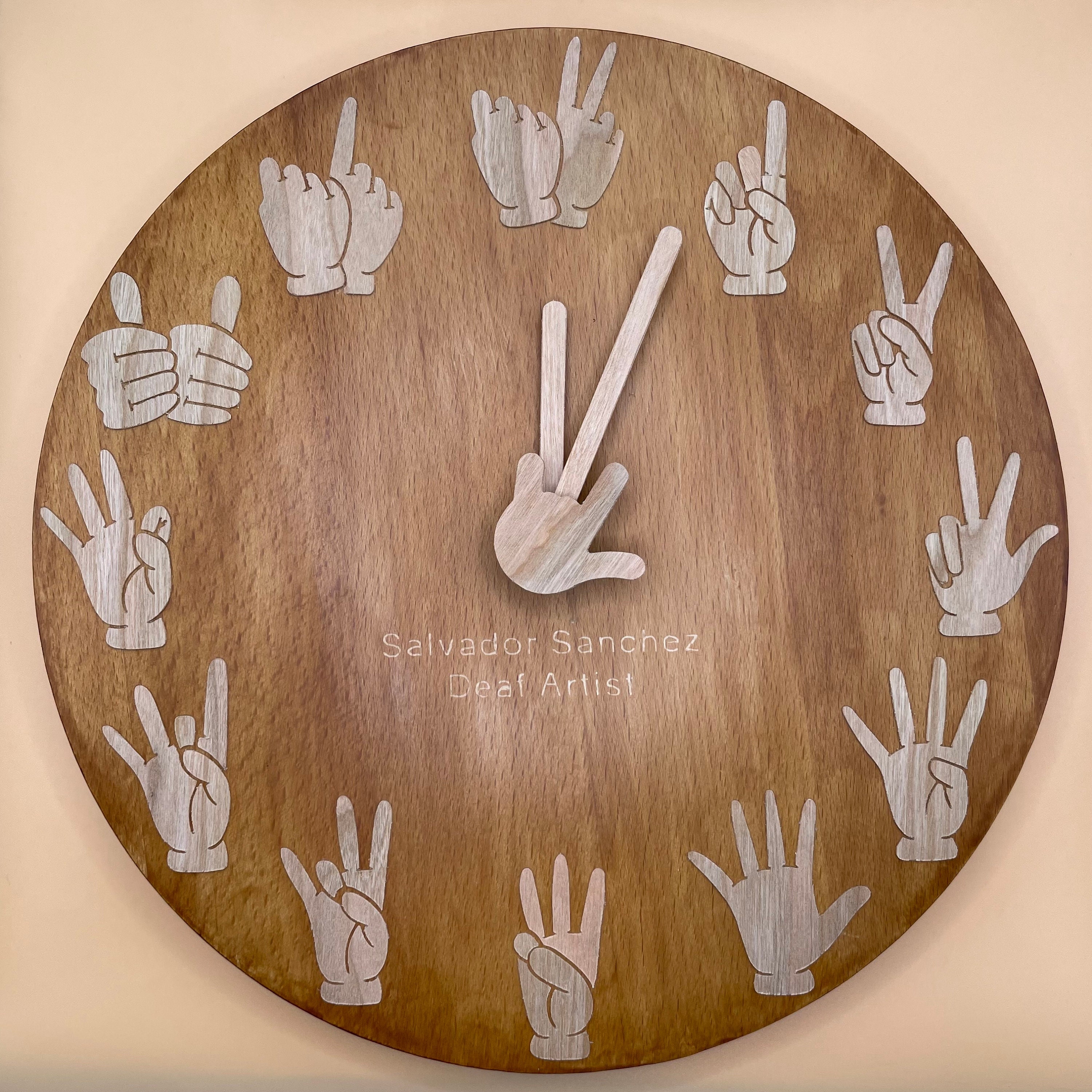 American Sign Language Clock Wall1-5 Facing Out25cm - Etsy