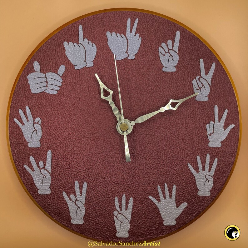 American Sign Language Clock Wall1-5 Facing Out - Etsy
