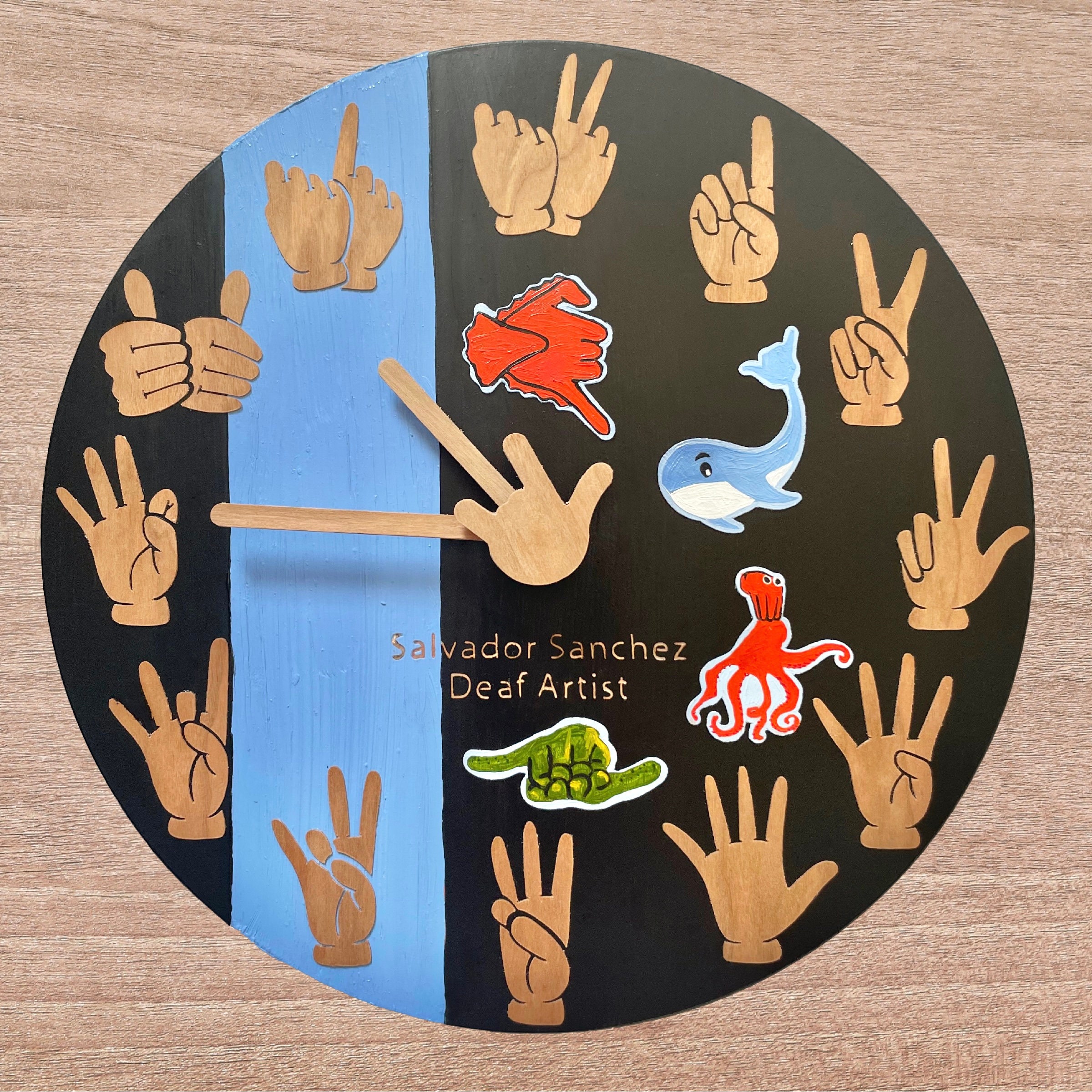 American Sign Language Clock Wall1-5 Facing Out25cm - Etsy
