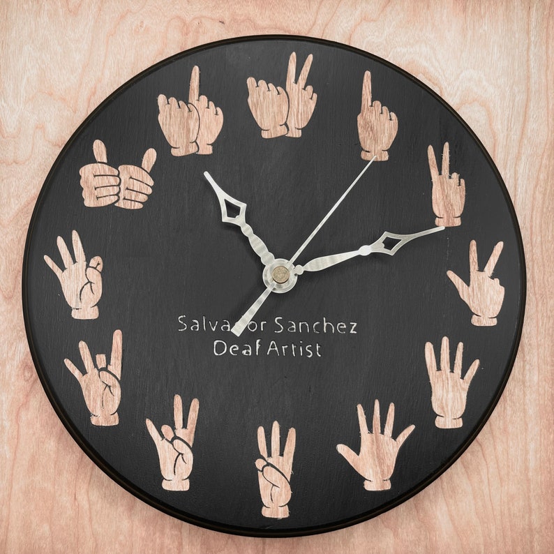 American Sign Language Clock Wall1-5 Counting in ASL - Etsy