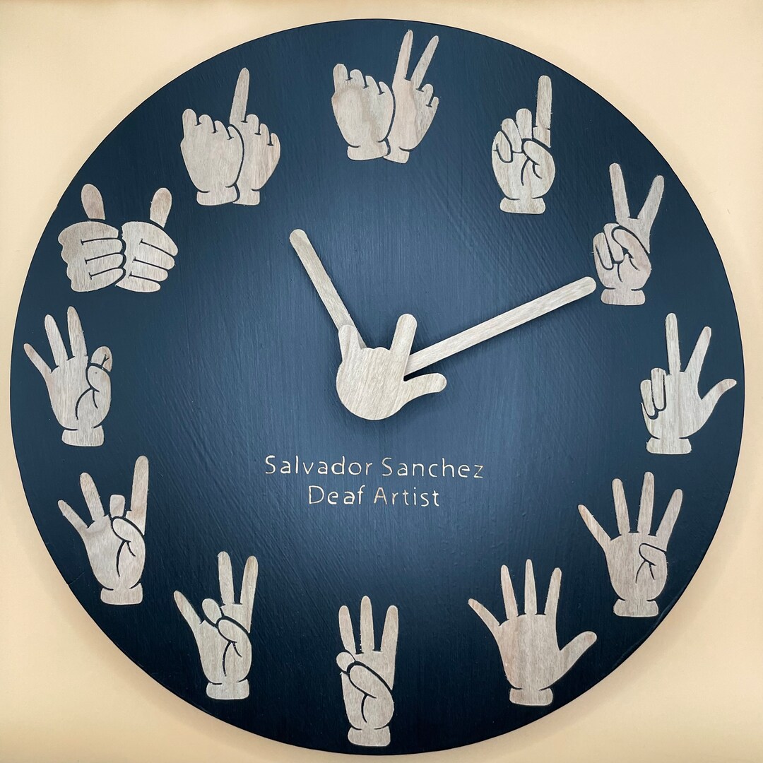 American Sign Language Clock Wall1-5 Facing Out25cm - Etsy
