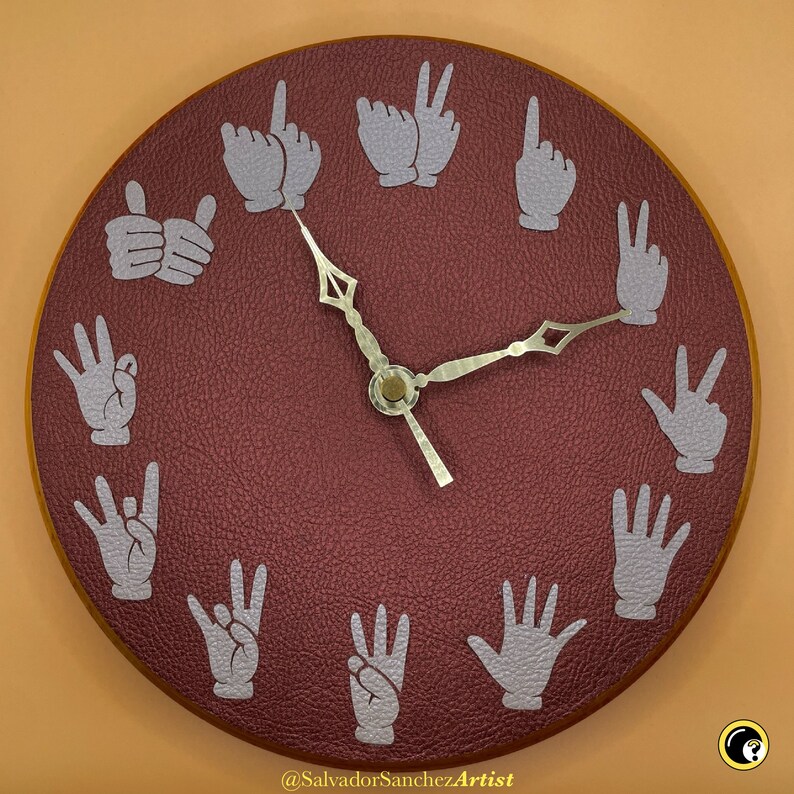 American Sign Language Clock Wall1-5 Counting in ASL - Etsy