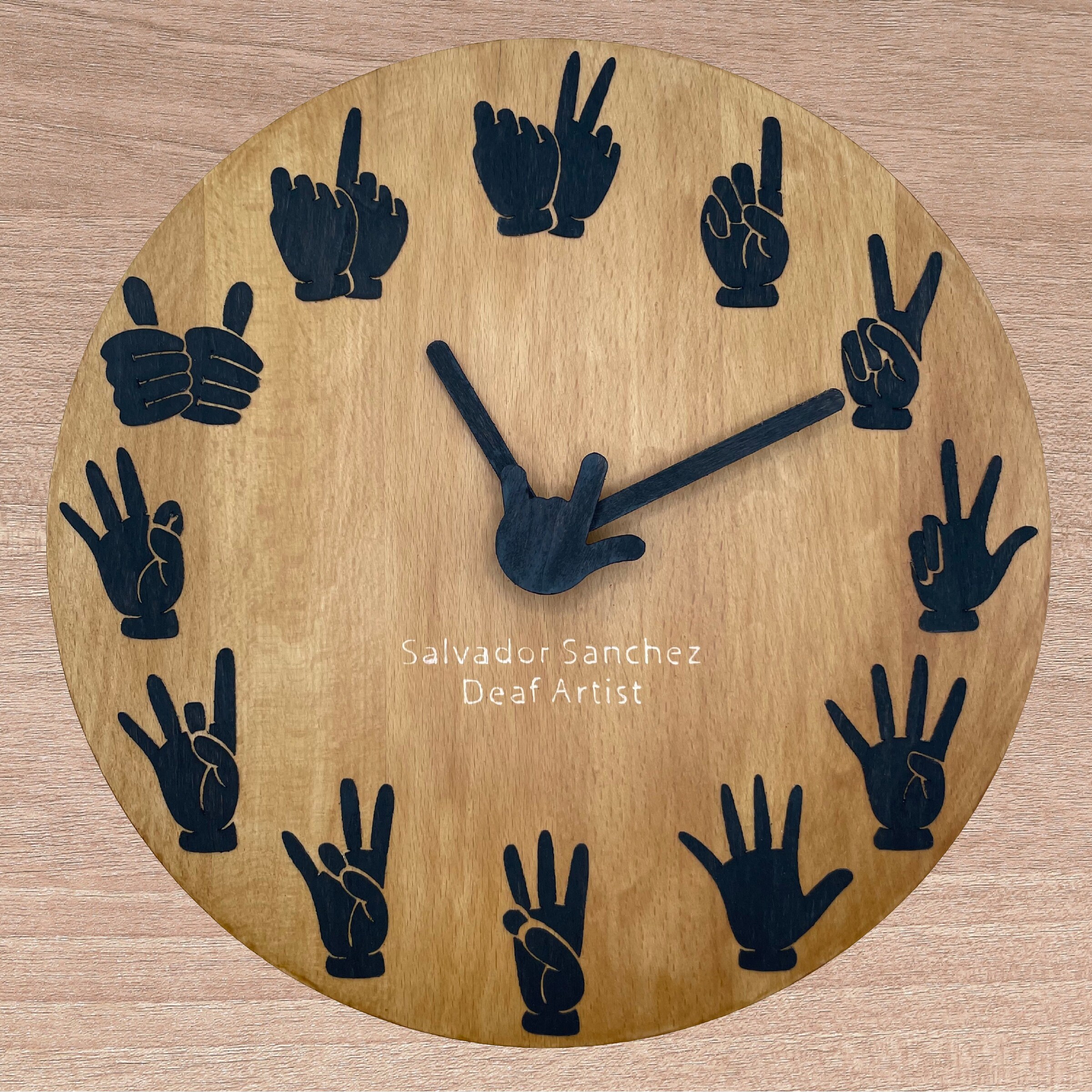 American Sign Language Clock Wall1-5 Facing Out25cm - Etsy