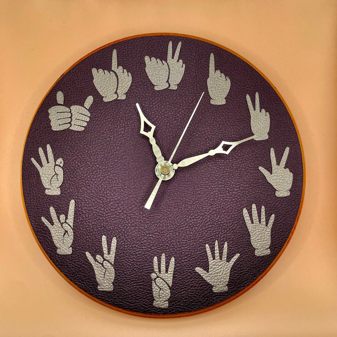 American Sign Language Clock Wall1-5 Counting in ASL - Etsy