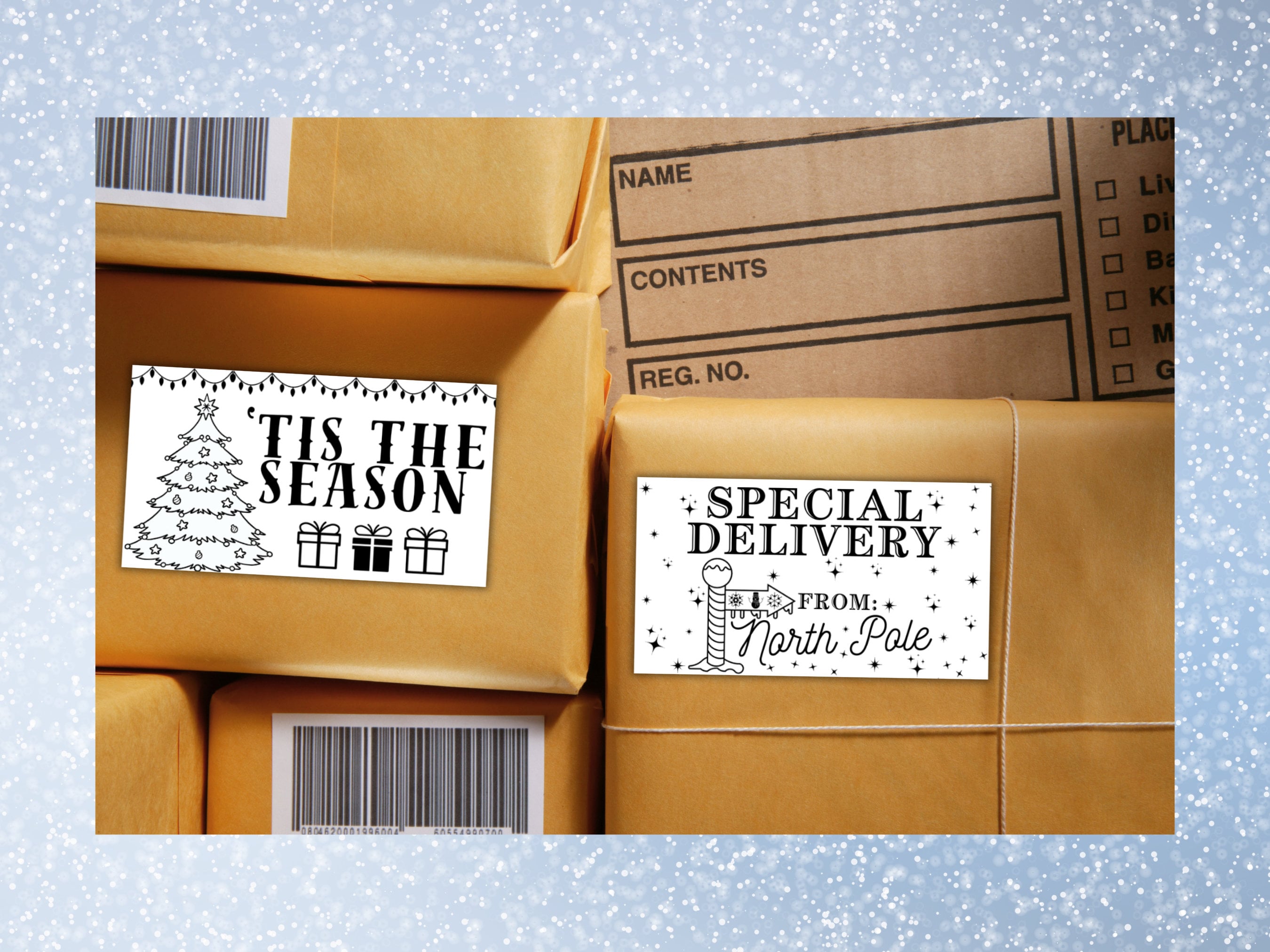 Christmas Thermal Label Bundle - Holiday Package Stickers - Small ...