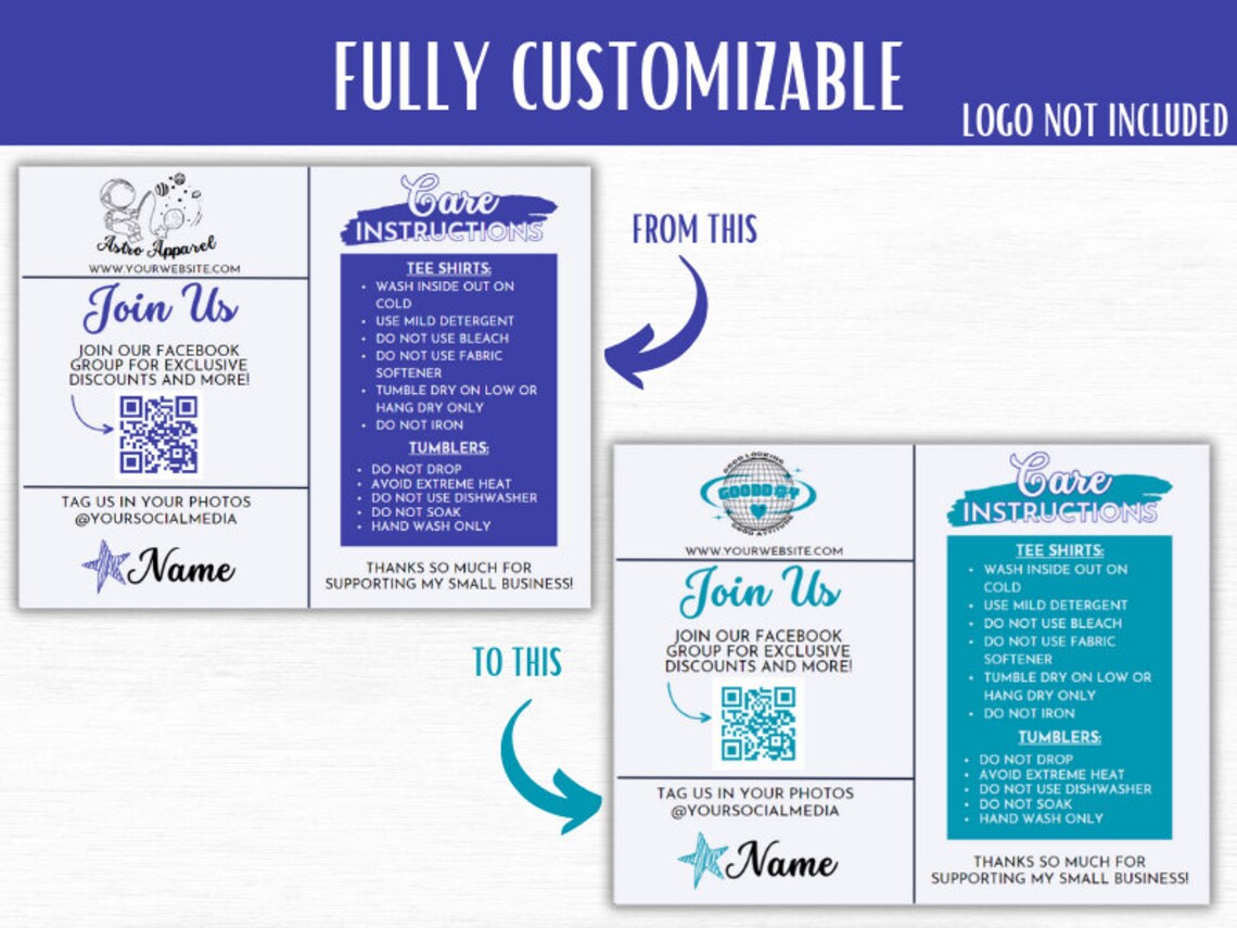 Purple Space Care Card Template Editable Canva Design Printable ...