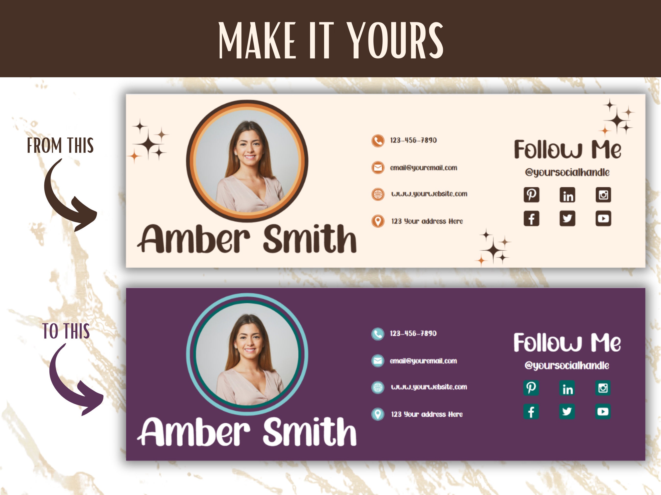 Boho Custom Email Signature - Canva Design Template | Business Branding ...