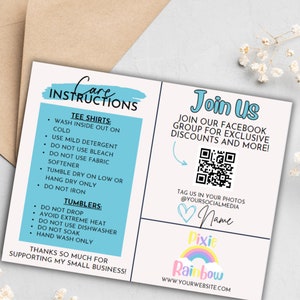 Pastel Thank You & Care Card Template: Editable Custom Design Care ...