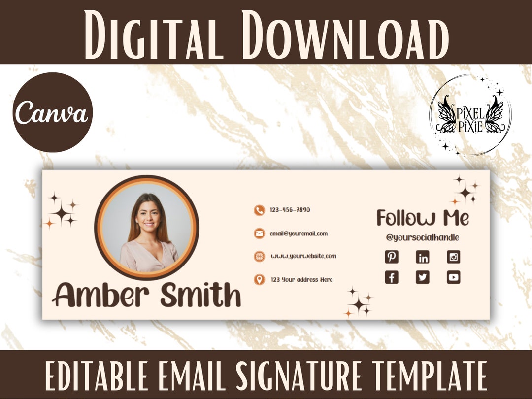 Boho Custom Email Signature - Canva Design Template | Business Branding ...