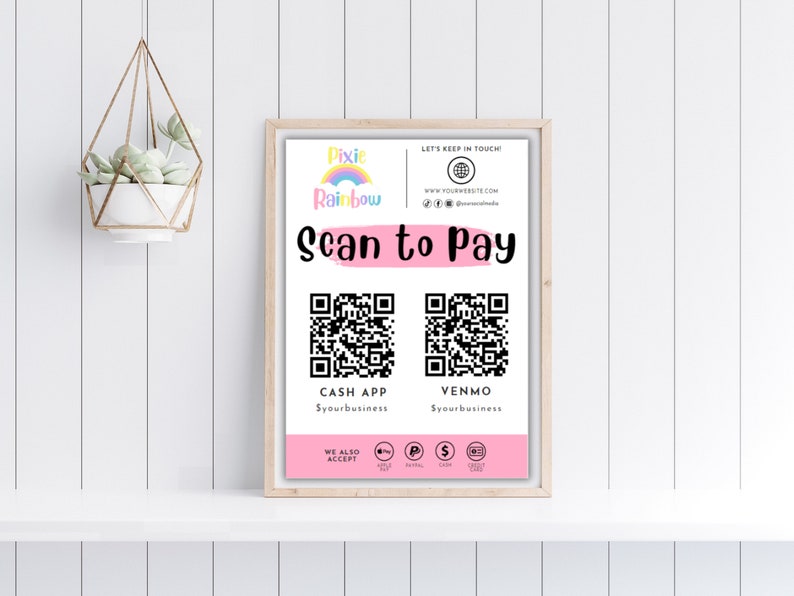 Pastel Scan to Pay QR Code Sign: Customizable Canva Template for ...