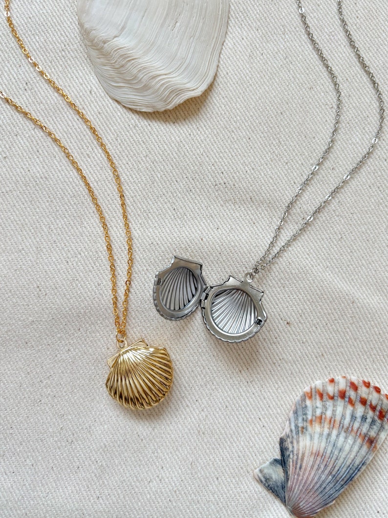 Seashell Locket Necklace | Shell Locket, Mother of Pearl Locket - Etsy