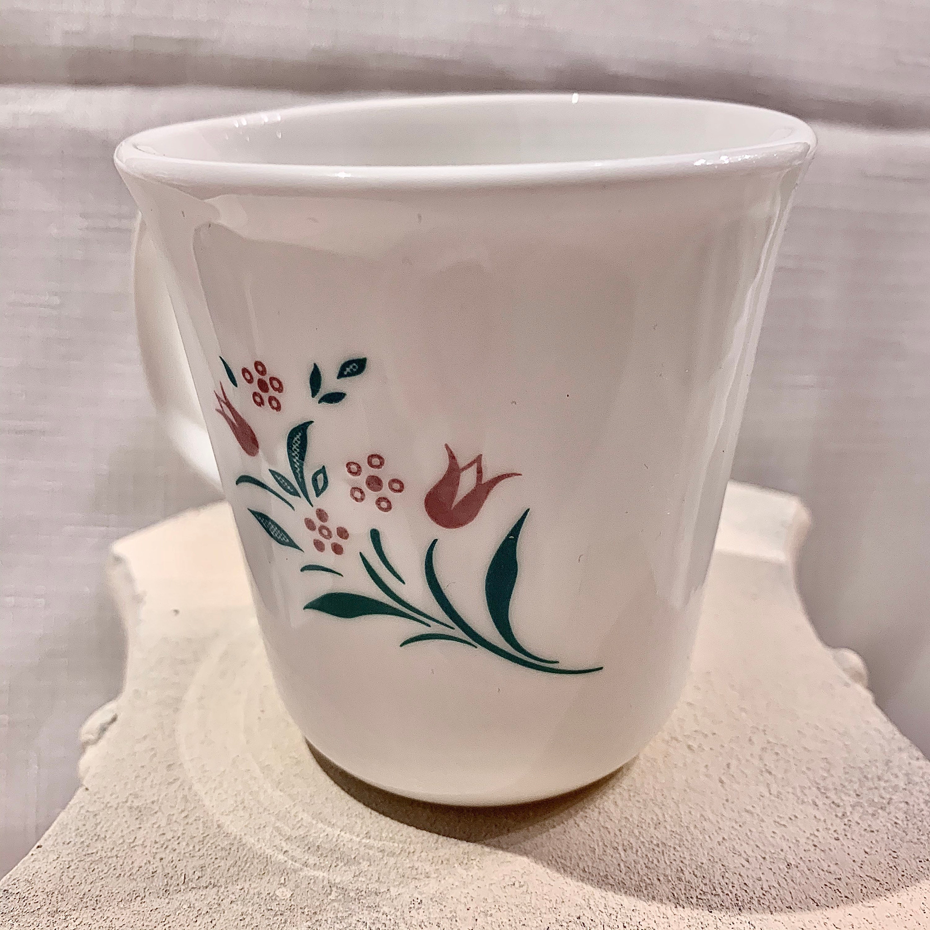 Vintage White Corningware Cups Floral Design - Etsy