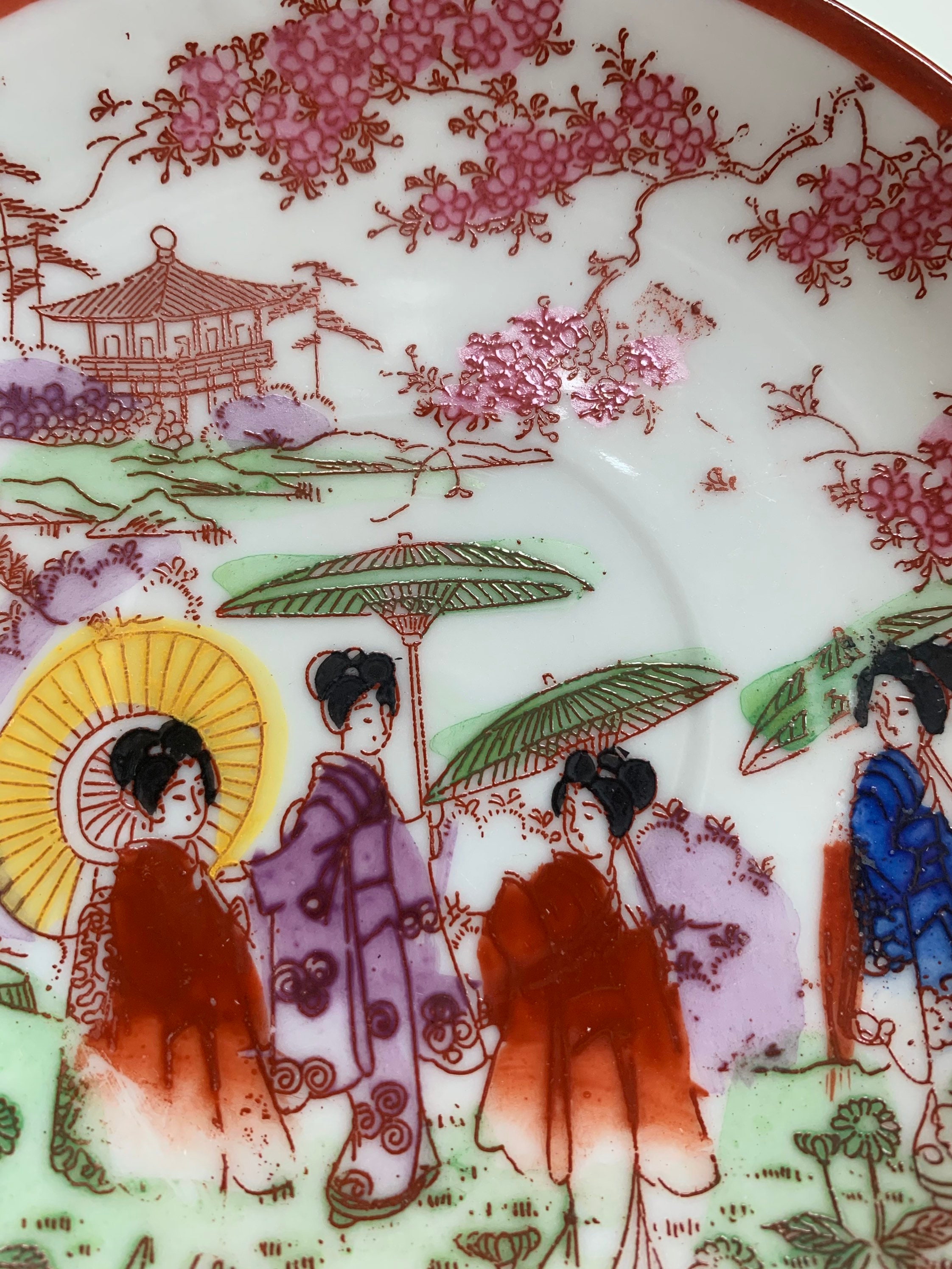 Vintage Lithophane Japanese Parasol Geisha Decorated Teacup Etsy