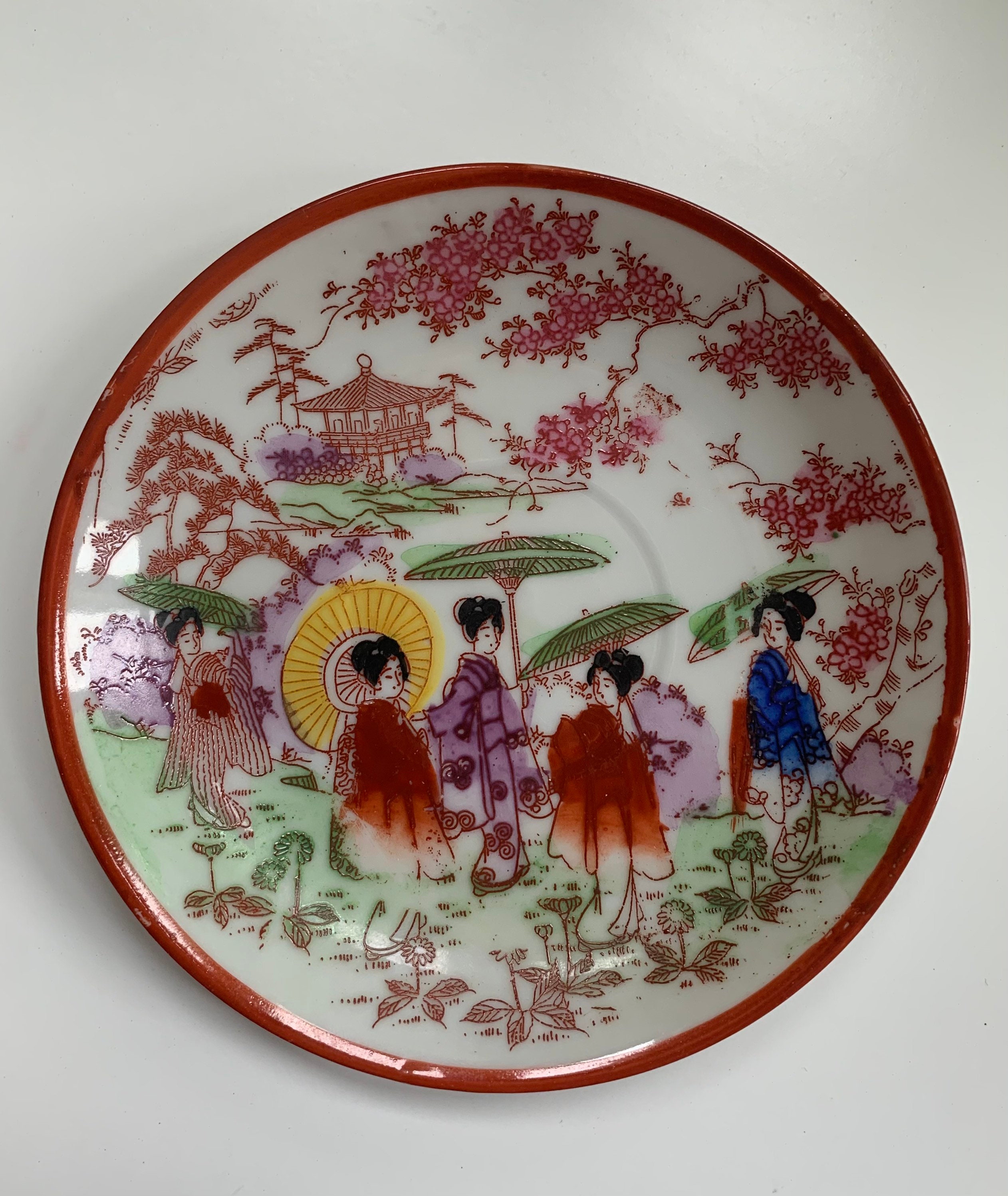 Vintage Lithophane Japanese Parasol Geisha Decorated Teacup Etsy