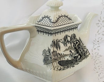 Vintage Rare Adams Minuet Ironstone Black Transferware, 9 Piece Set - Etsy