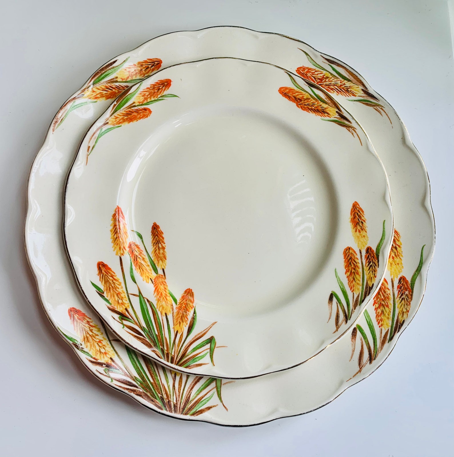 Vintage Rare Pattern Grindley Creampetal Flame Flower 7 Piece - Etsy