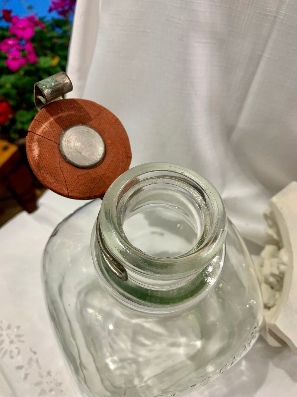 Vintage Clear Glass Milk Bottle 120 Fl Oz Etsy