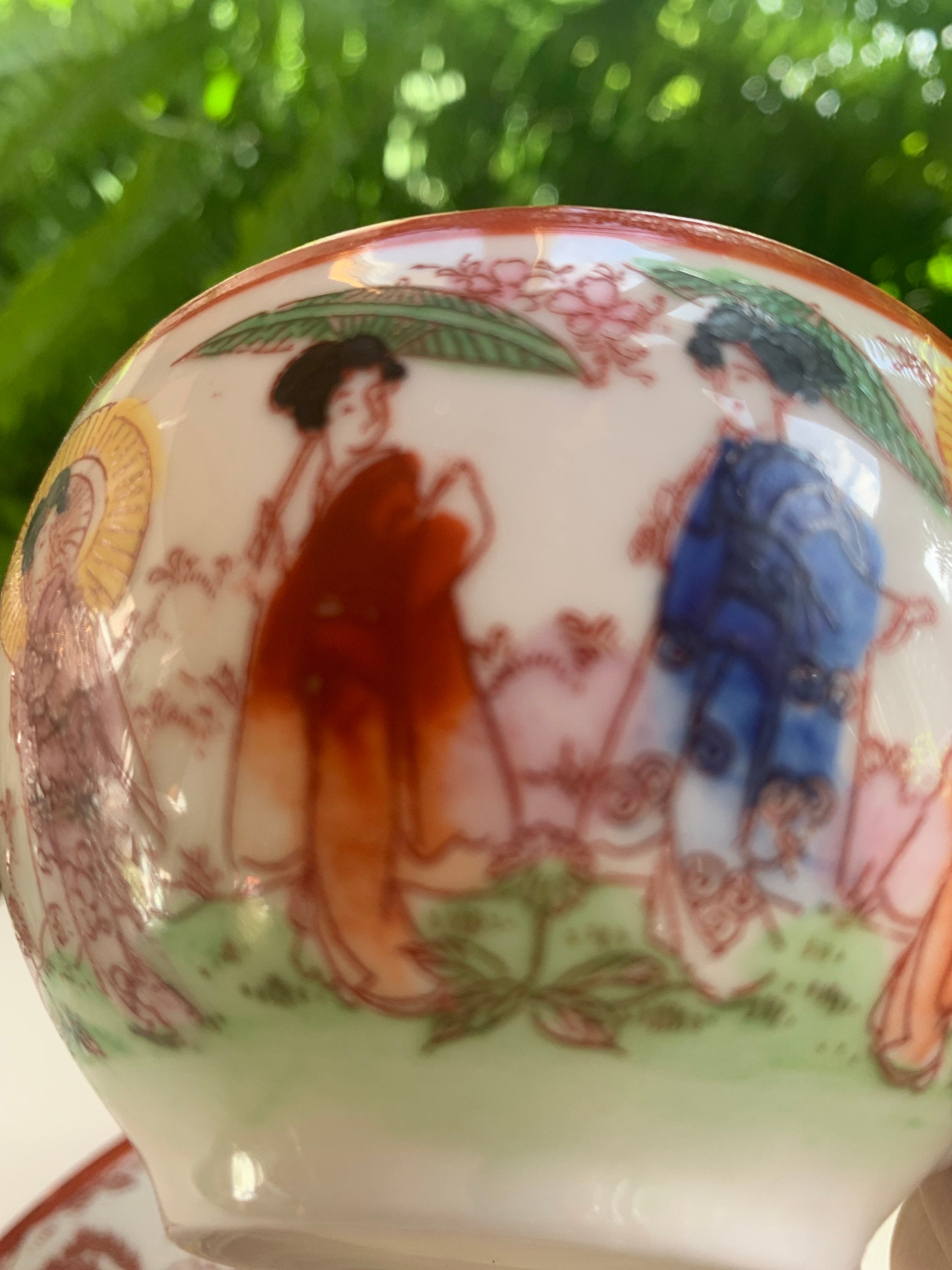Vintage Lithophane Japanese Parasol Geisha Decorated Teacup Etsy
