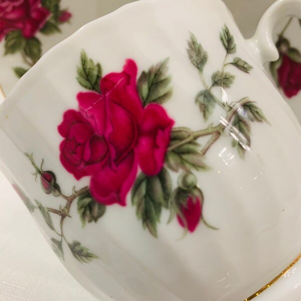 Red Rose Tea Cup - Etsy