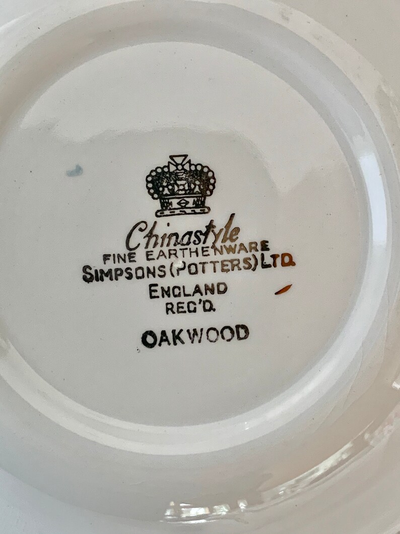 Vintage Simpsons Pottery Oakwood Dessert Bowls | Etsy