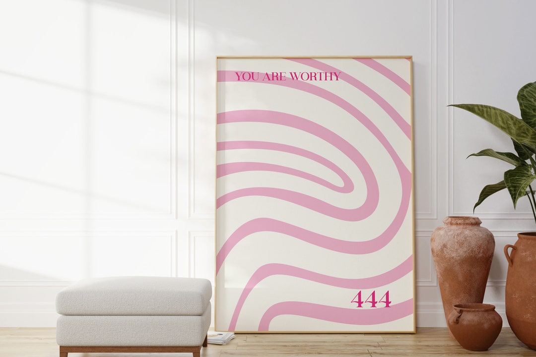 Angel Number 444 Print Love Art Print Angel 444 Print You Are Worthy ...