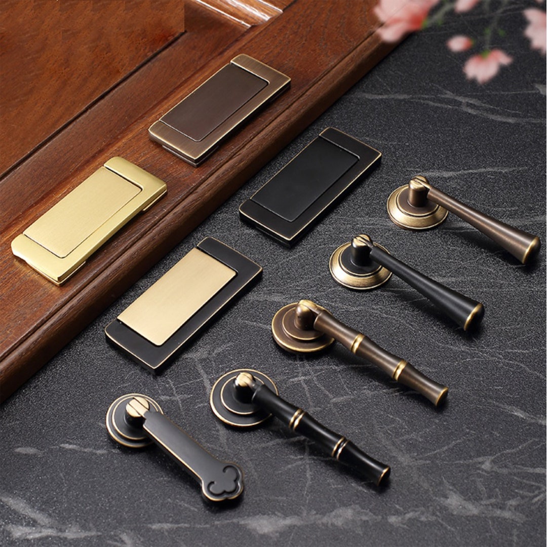 Asian Style Brass Cabinet Door Dop Pulls Flat Pulls Brass Kitchen ...