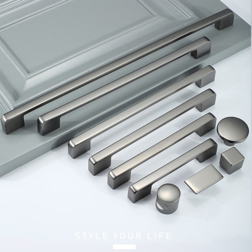5 7.56 Gray Black Long Gray Black Cabinet Handles - Etsy