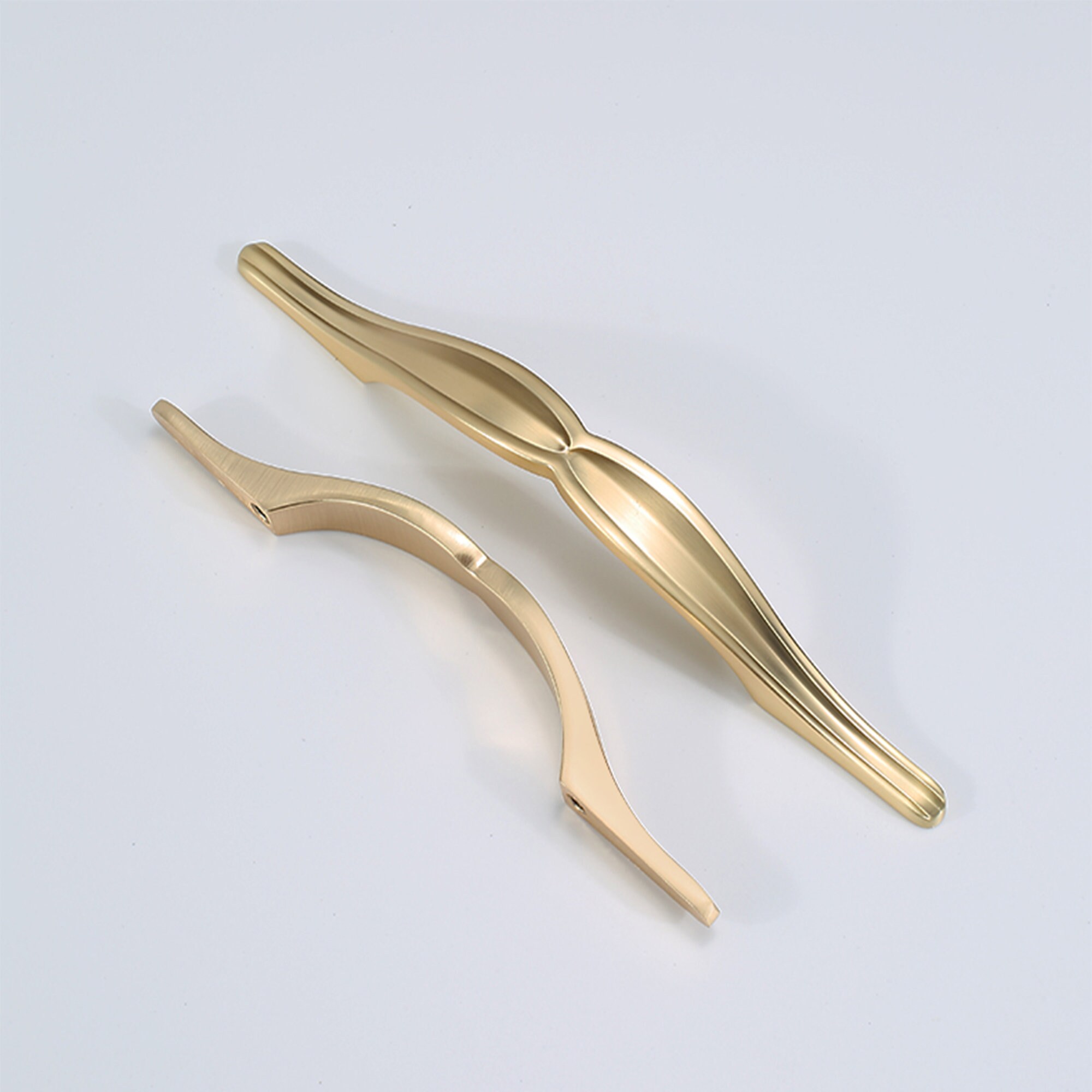 Gold Long Leaf Knob/copper Leaf Drawer Pulls/gold Leaf Cabinet - Etsy