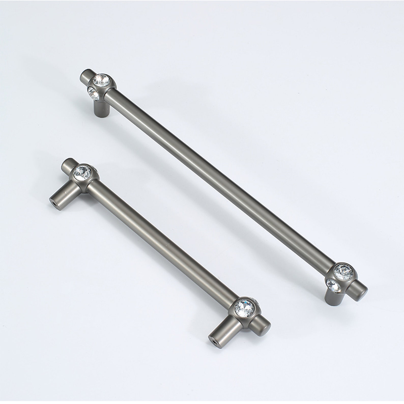 Grey Crystal Cabinet Handles Knobs Pulls Glass Drawer Knobs | Etsy