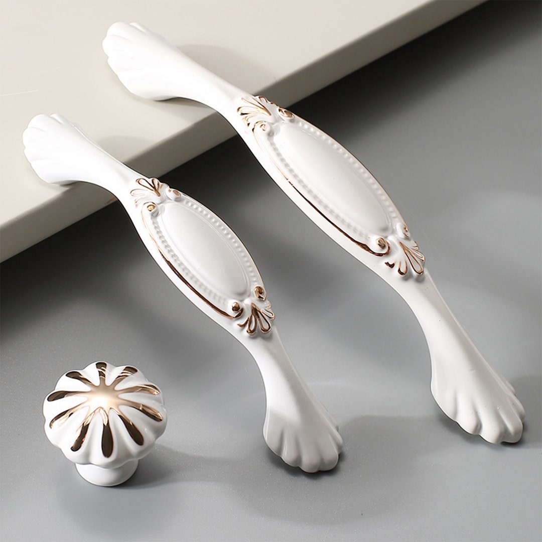 3.75" 5" White Asian Kitchen Drawer Knobs Pulls Modern Cabinet Door ...