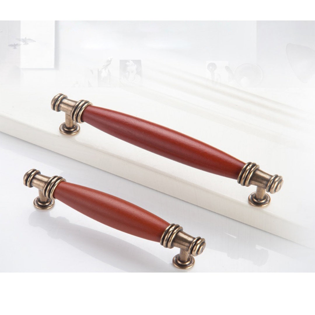 3.75" 5" Red Antique Bronze Wood Cabinet Handles Pulls Dresser Handles ...