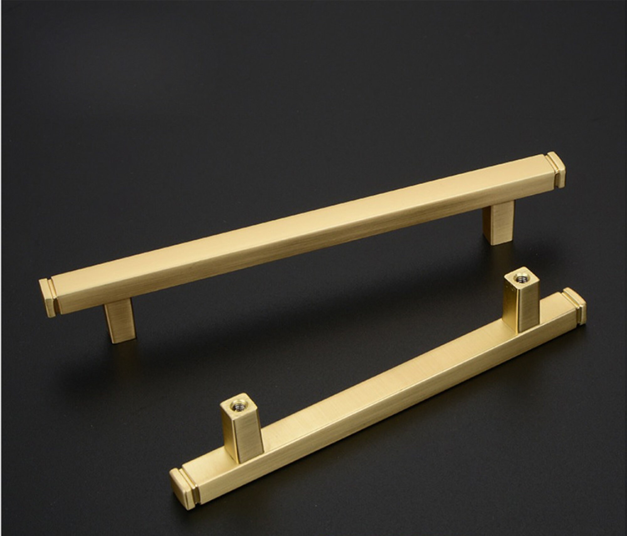 1.25 3.75 5 Brushed Gold Long Drawer Handles - Etsy