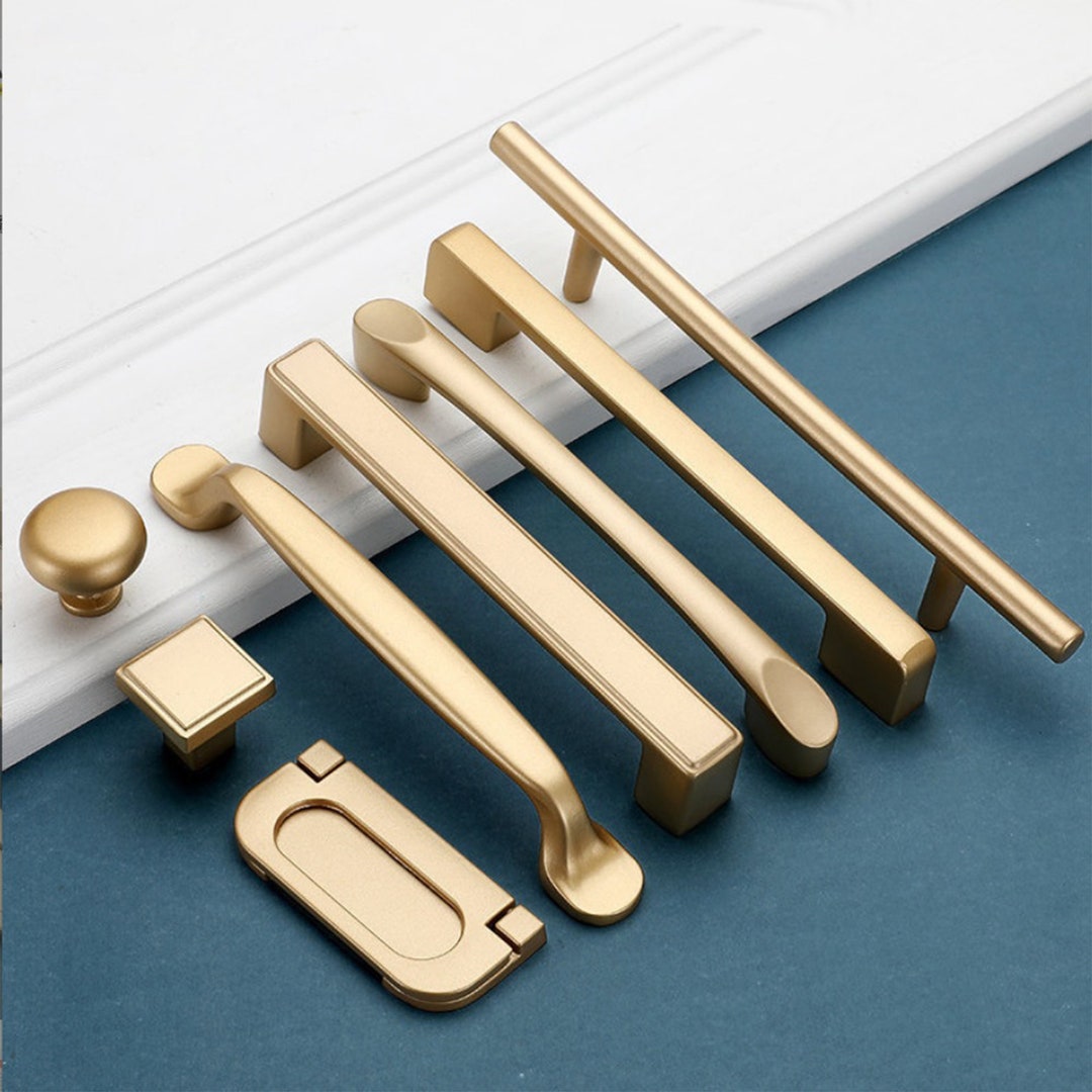 3.75" 5" 6.3" 7.56" 10" 12.6" Matte Gold Handles Gather Wardrobe ...