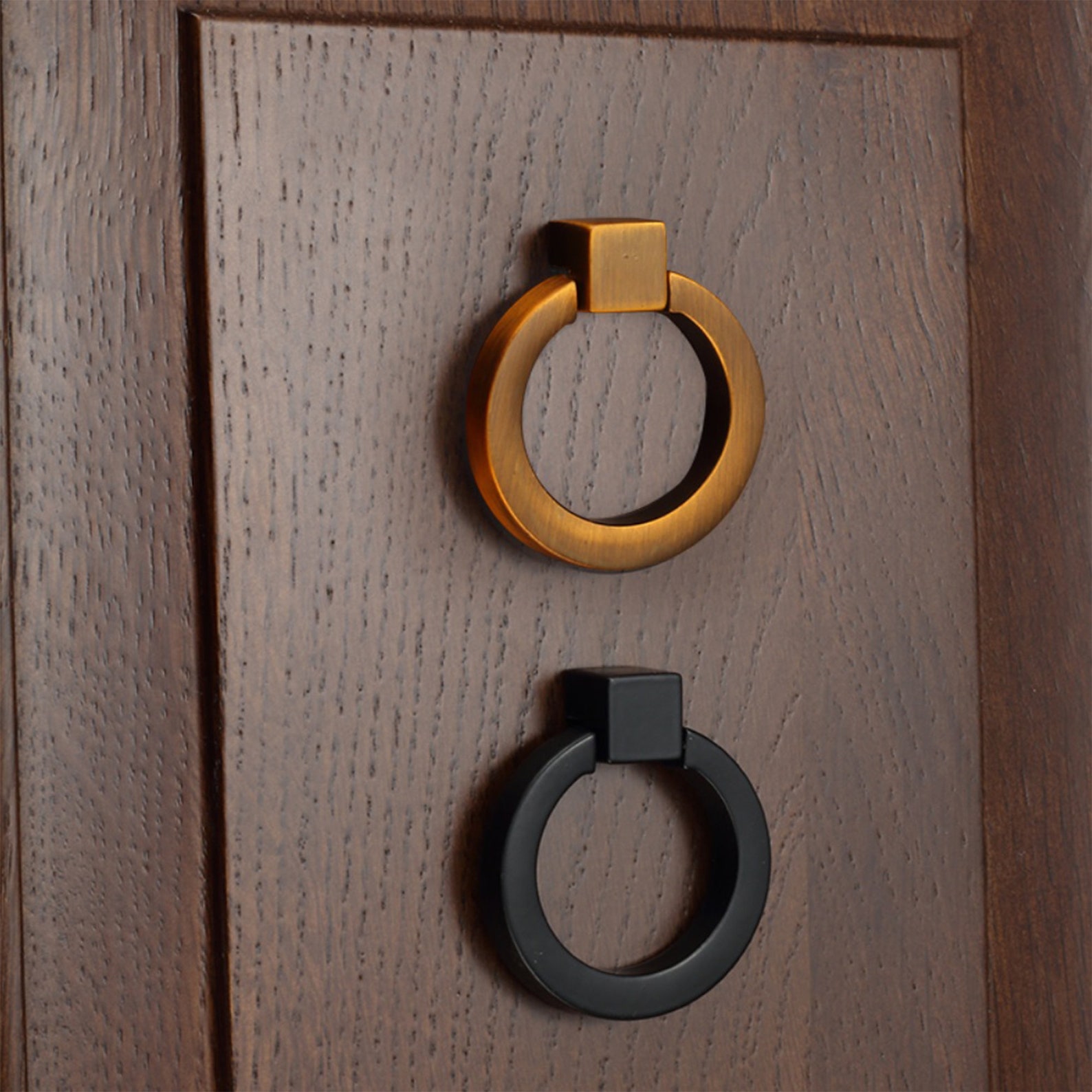 1.57black Bronze Chrome Drop Ring Pull Cabinet Pulls - Etsy