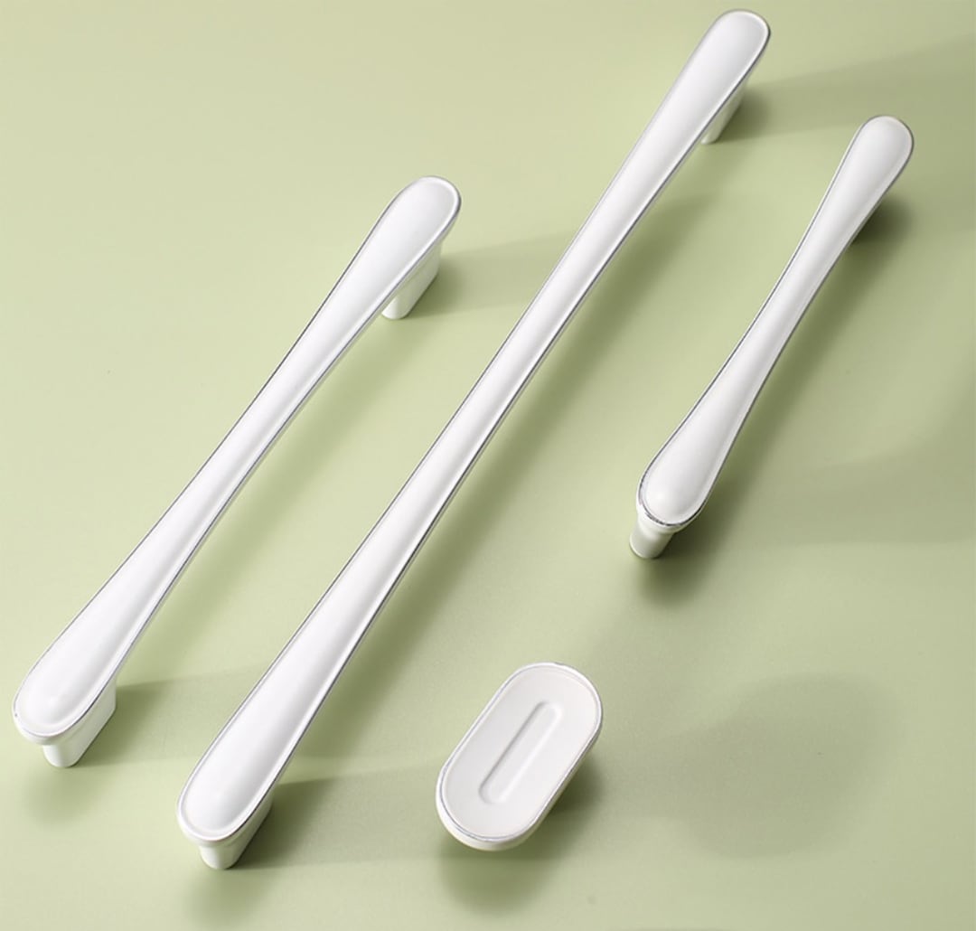 3.75" 5" White Kitchen Drawer Knobs Pulls Modern Cabinet Door Pulls ...