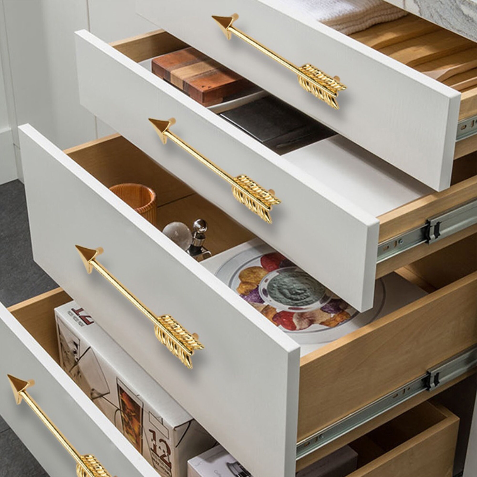 3.78 5 Black Gold Iron Arrow Handles Pulls | Etsy