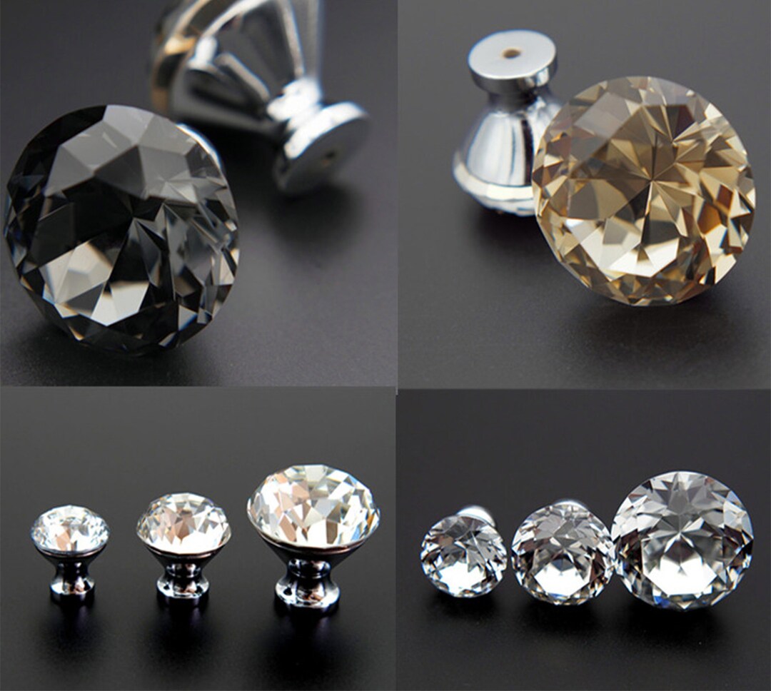 Yellow Black Glass Crystal Cabinet Knobs Pulls Glass Drawer Knobs Pulls Dresser Pulls Knobs ...