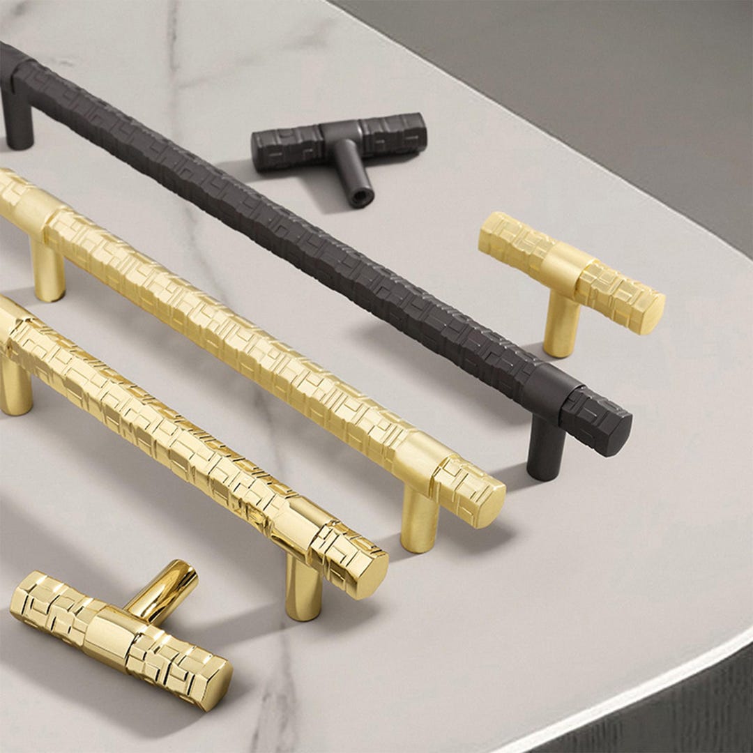 3.75" 5" 7.56" High-end Patterns Gold Kitchen Drawer Pulls Copper ...