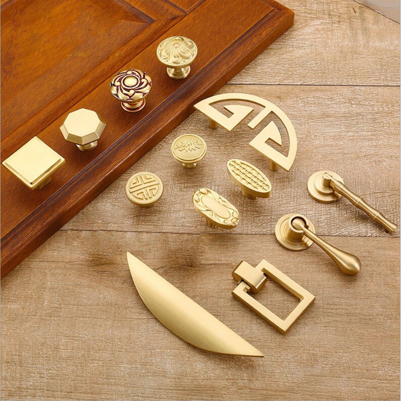 Pure Copper Round Drawer Knobs / Solid Brass Cabinet Knobs - Etsy