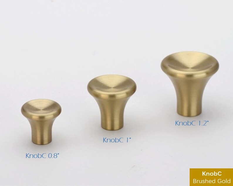 Pure Copper Solid Brass Brushed Gold Drawer Knobs Drawer Pulls | Etsy