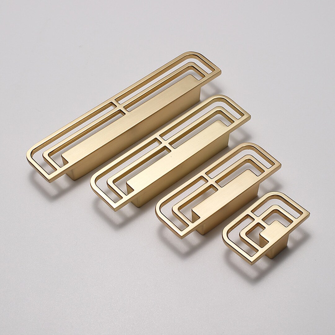 1.25" 2.5" 3.75" Gold Asian Cabinet Door Pulls Kitchen Drawer Knobs ...