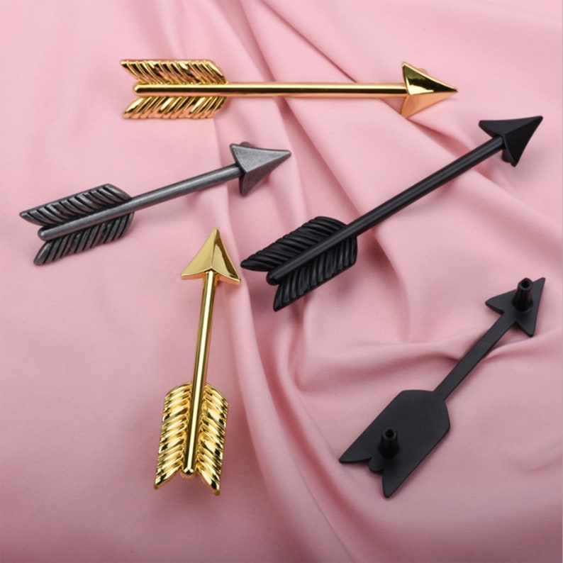 3.78 5 Black Gold Iron Arrow Handles Pulls Cabinet - Etsy