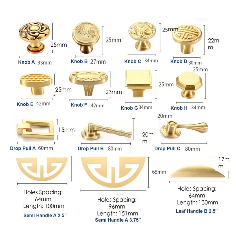 Pure Copper Round Drawer Knobs / Solid Brass Cabinet Knobs - Etsy