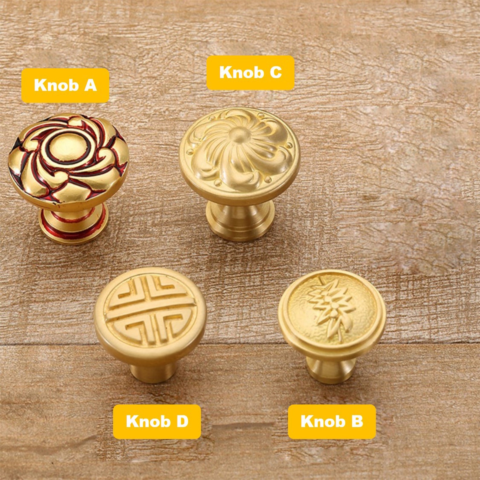 Pure Copper Round Drawer Knobs / Solid Brass Cabinet Knobs - Etsy