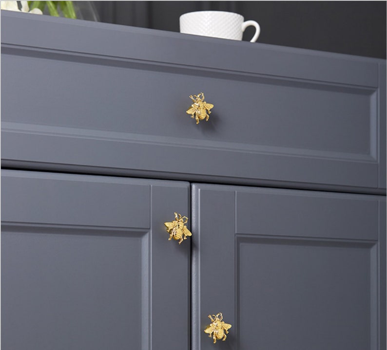 Light Luxury Solid Brass Bee Drawer Knobs Drawer Pulls Cabinet | Etsy
