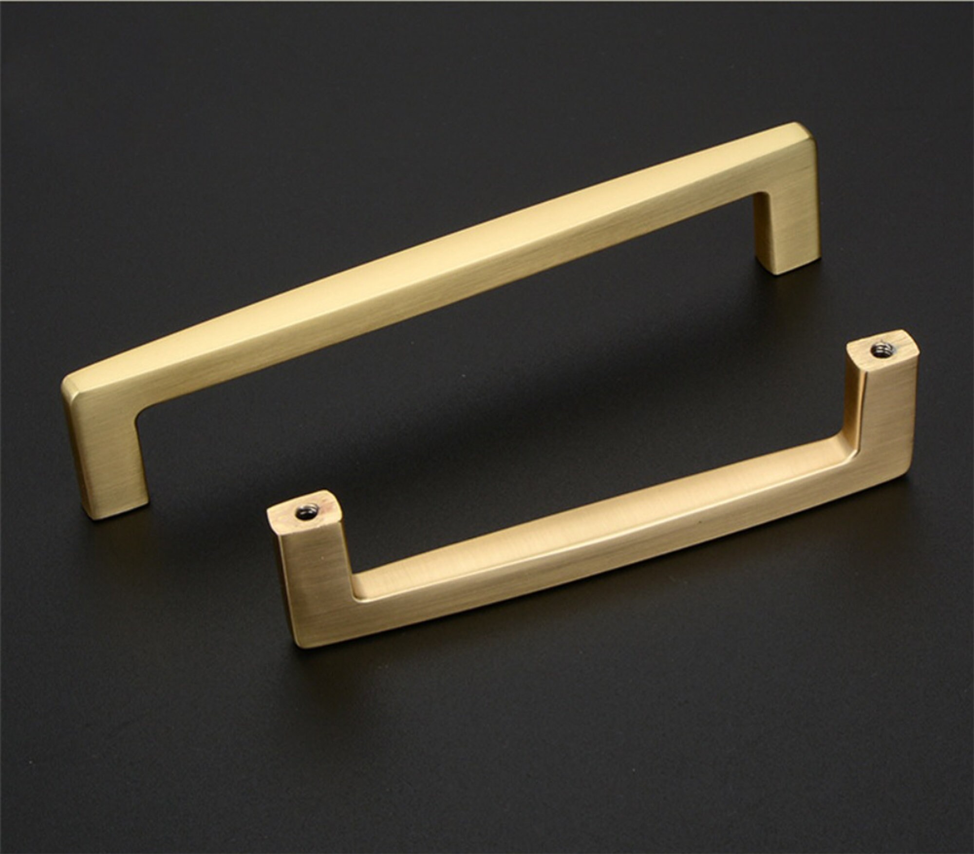 1.25 3.75 5 Brushed Gold Long Drawer Handles - Etsy