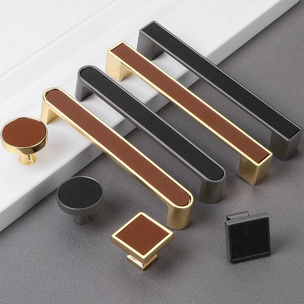 Leather Drawer Pulls - Etsy