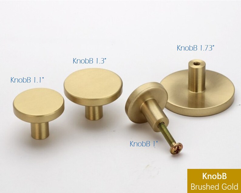 Pure Copper Solid Brass Brushed Gold Drawer Knobs Drawer Pulls | Etsy