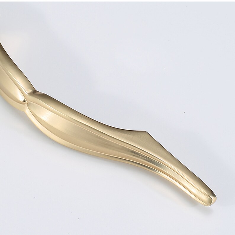 Gold Long Leaf Knob/copper Leaf Drawer Pulls/gold Leaf Cabinet - Etsy