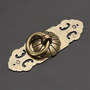 Antique Bronze Asian Cabinet Door Pulls Vintage Kitchen Drawer Pulls ...